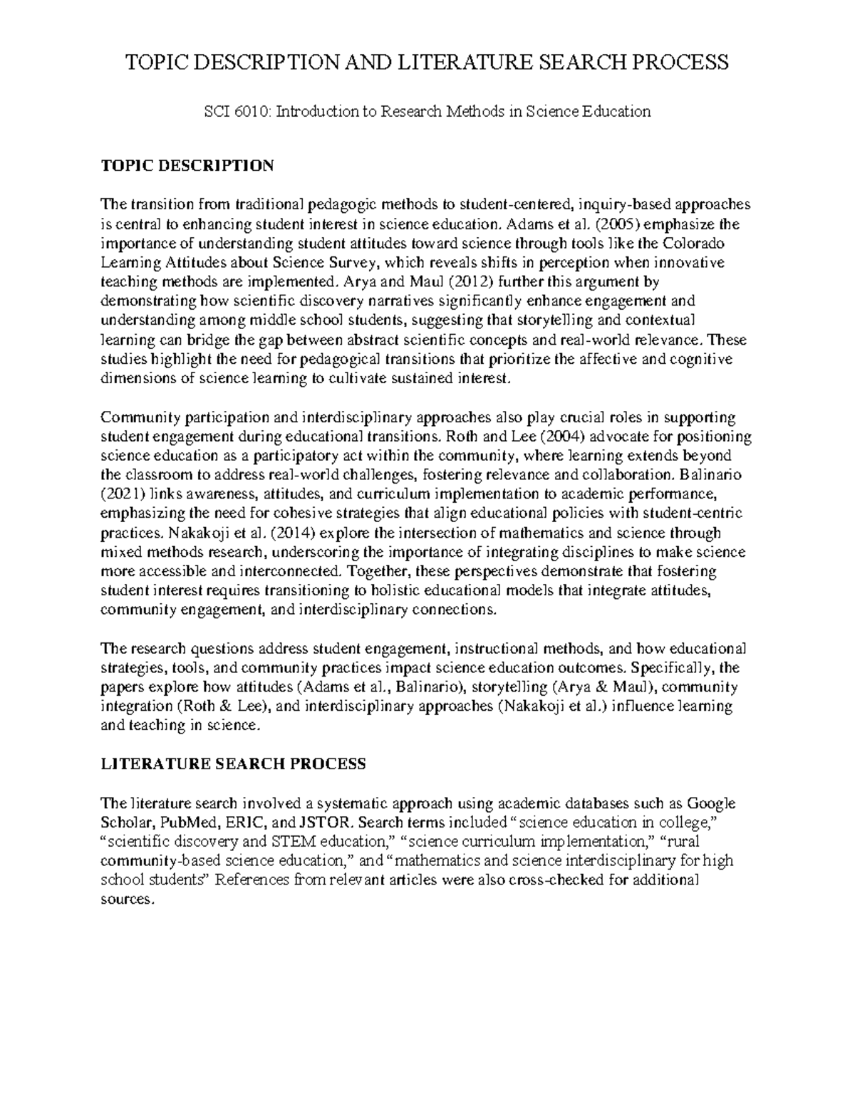 Annotated Bibliography: SCI 6010 Research Methods in Science Education ...