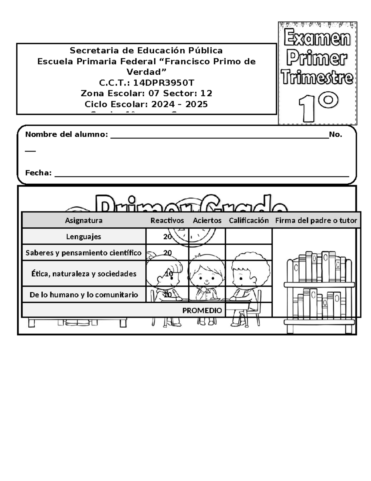 Examen 1er Trimestre - Lenguajes y Ética 1er Grado 2024-2025 - Studocu