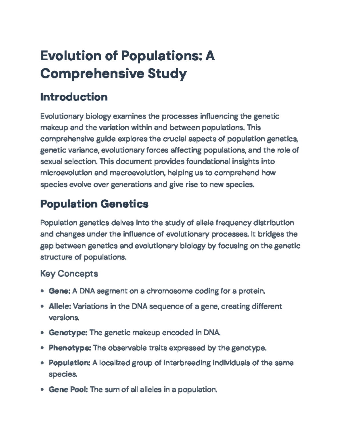 Population Genetics & Evolution: A Comprehensive Guide to Evolutionary ...