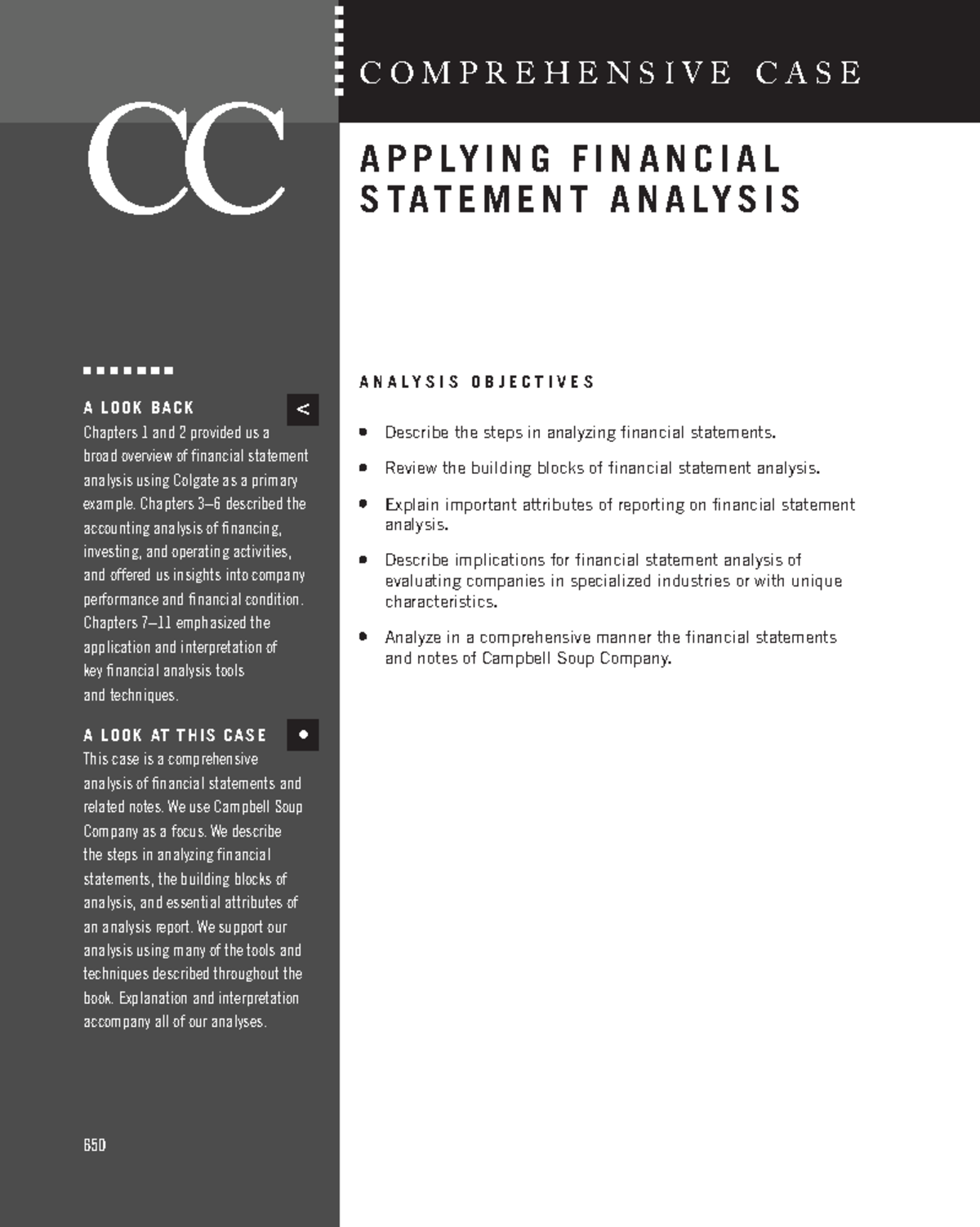 CC Financial Statement Analysis: Comprehensive Case Study of Campbell ...