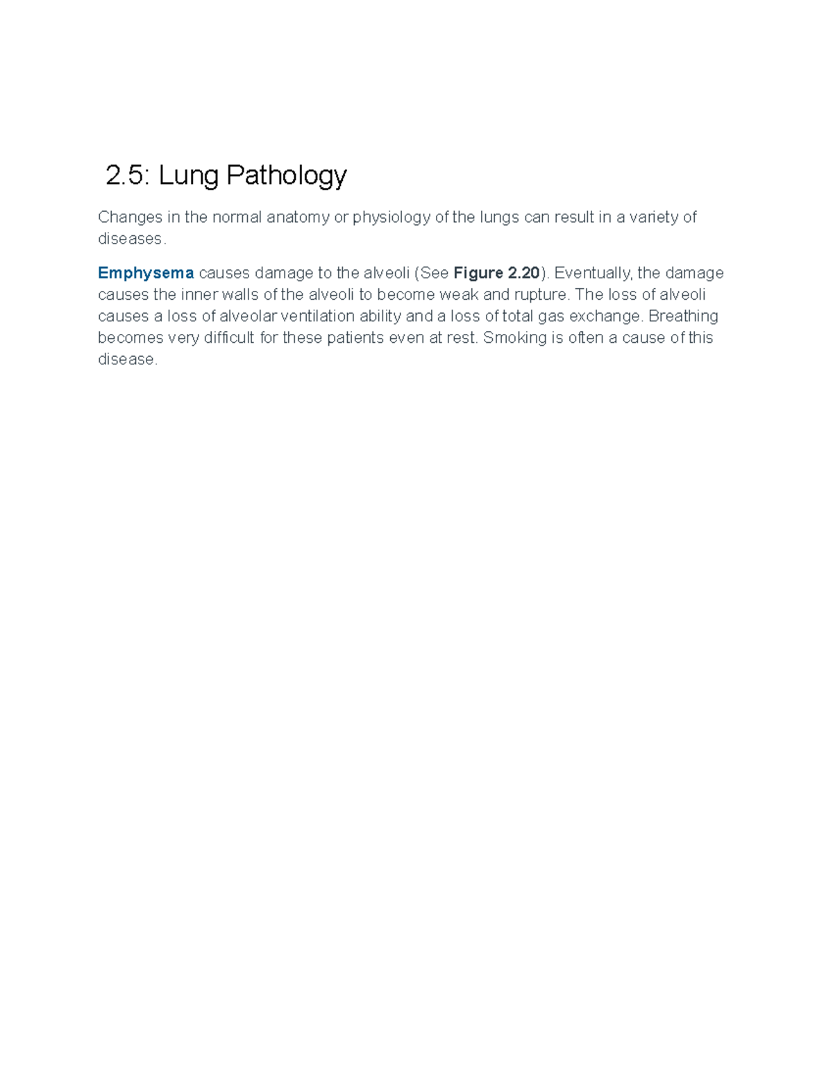 2.5 lung patho - lecture notes - 2: Lung Pathology Changes in the ...