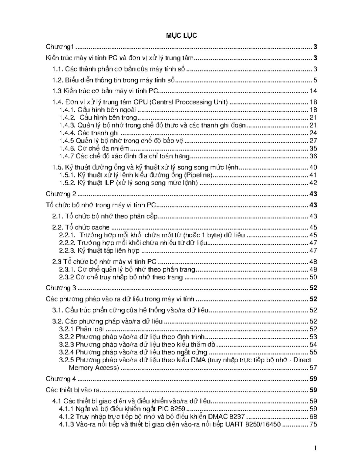 Kien truc may tinh- luu thi lieu - M C L C Ch ng1 Ki n trúc máy vi tính ...