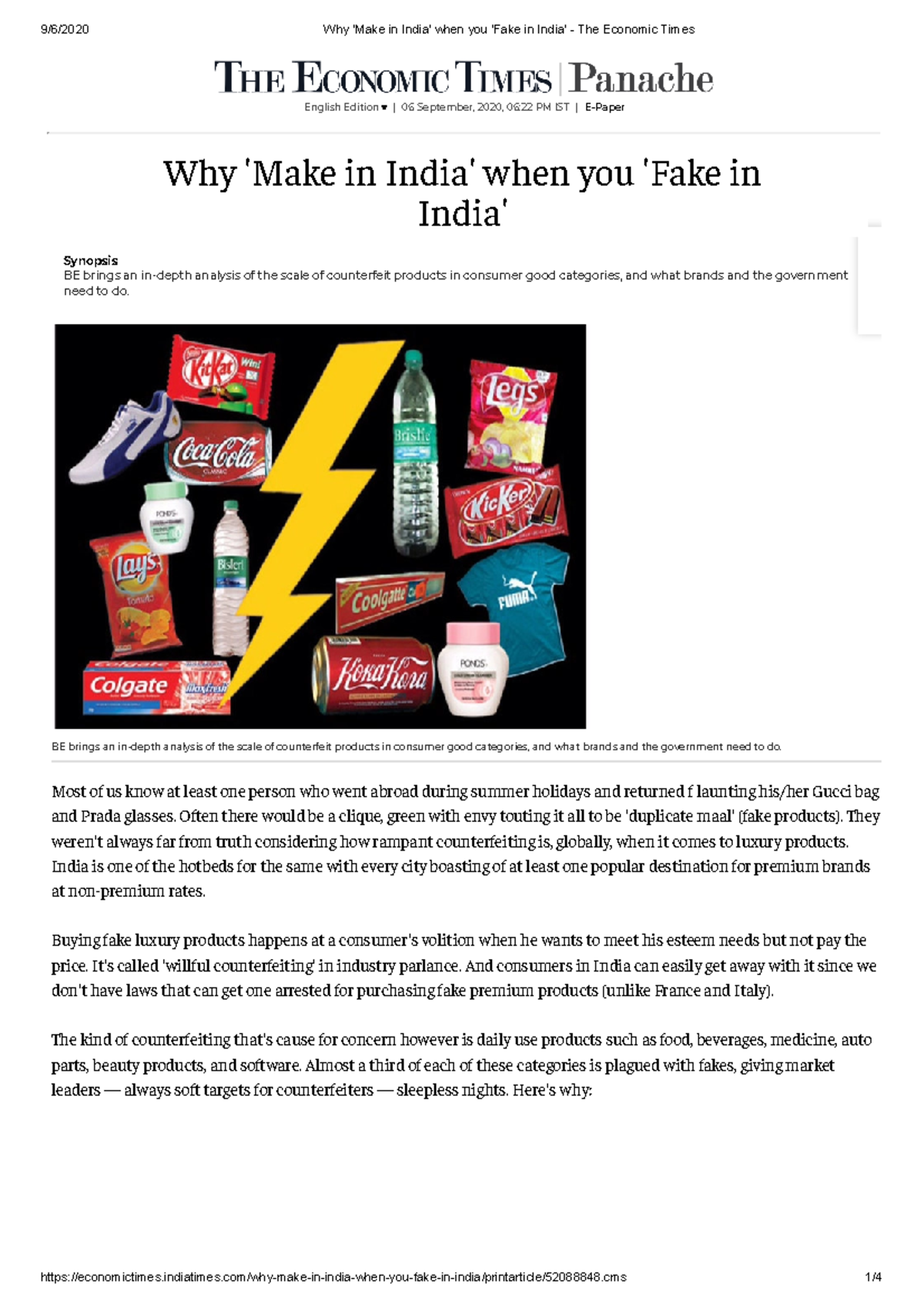 Brand Counterfeiting - Article - Why 'Make in India' when you 'Fake in ...