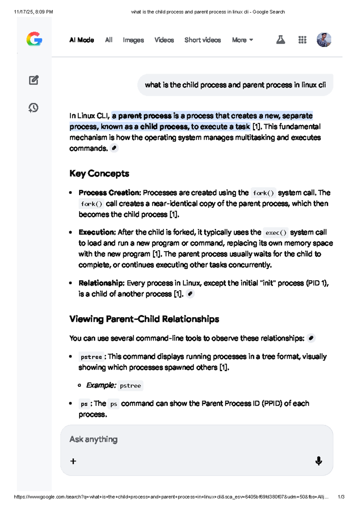 Linux CLI: Understanding Child and Parent Processes - Studocu