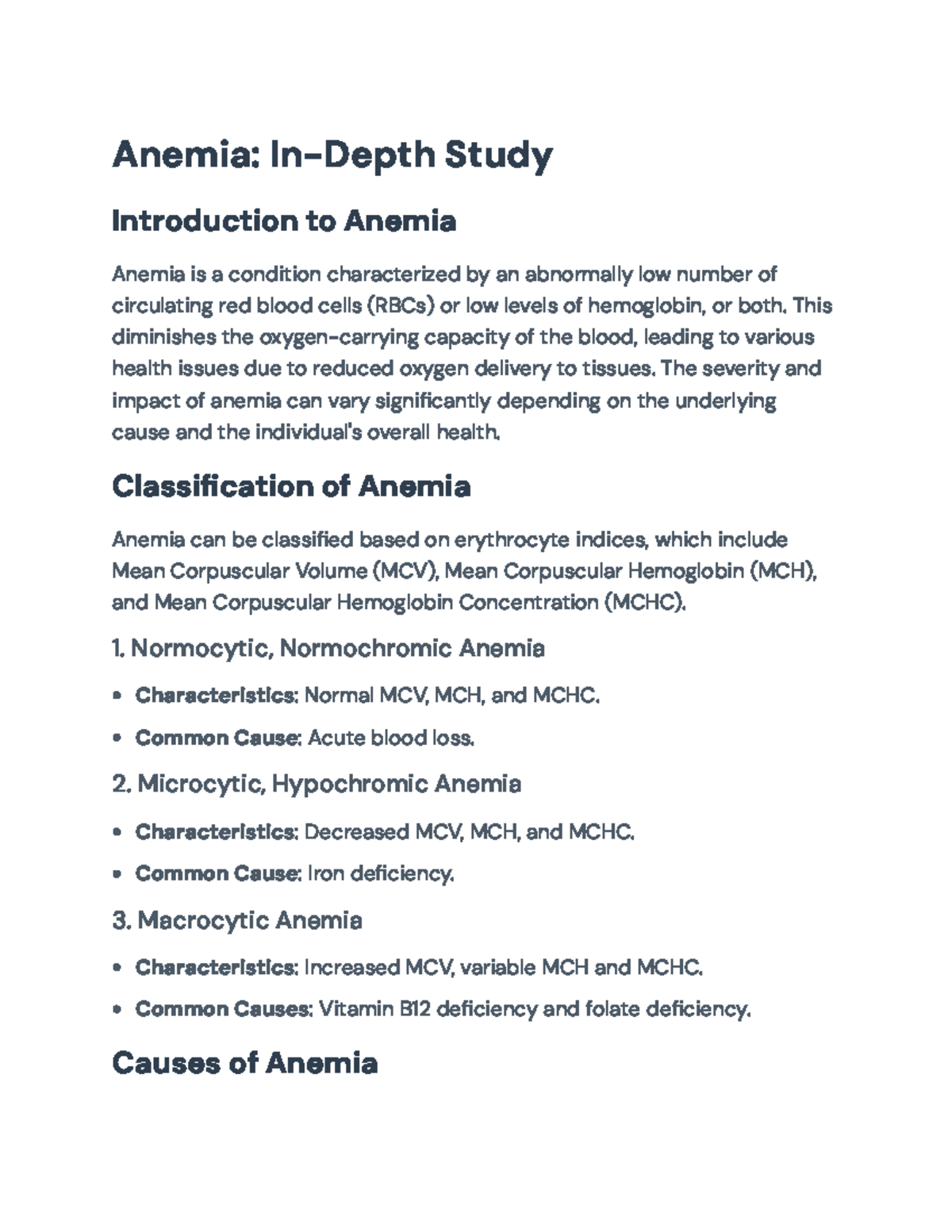 Anemia: Types, Causes, Diagnosis, and Treatment Overview - Anemia: In ...