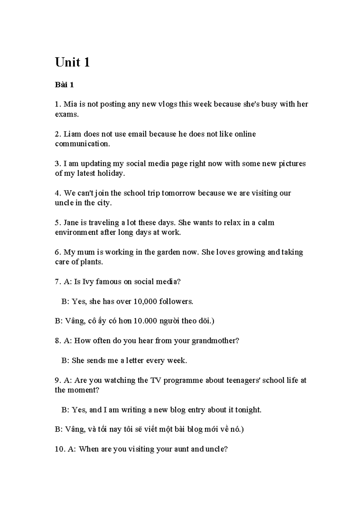 Unit 1 & 2 Study Notes for L9 - Language Skills and Activities - Studocu