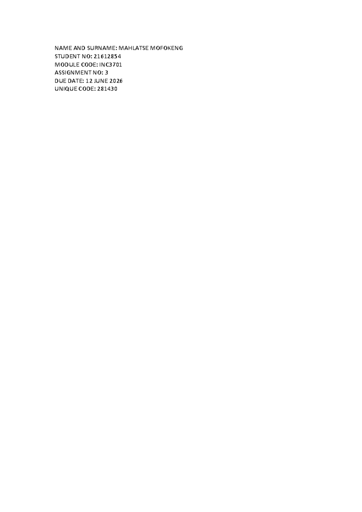 INC3701 ASS3 - Understanding Learner Diversity in Inclusive Education ...