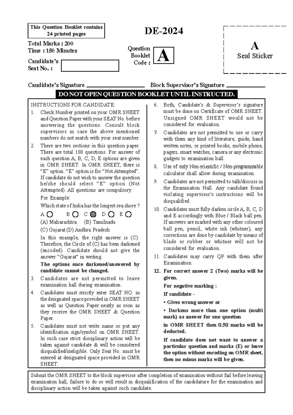 DDCET Engineering Sample Question Paper (BE-01 & BE-02) 2024-25 - Studocu