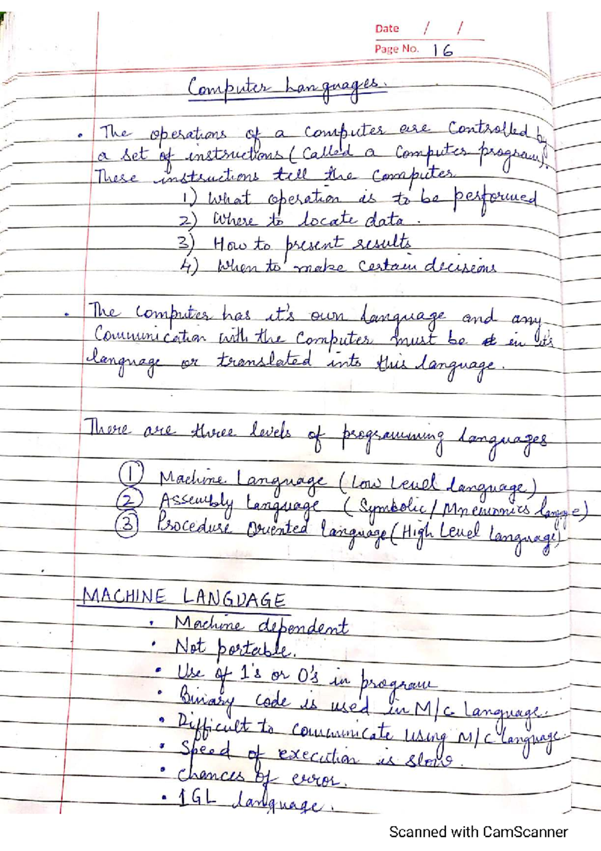 Computer Languages Overview: Programming Levels and Concepts (Pw C3 ...