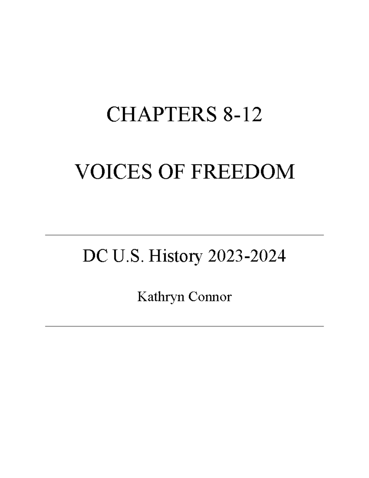 Chapter 8-12 VOF Notes: Key Concepts in U.S. History 2023 - Studocu