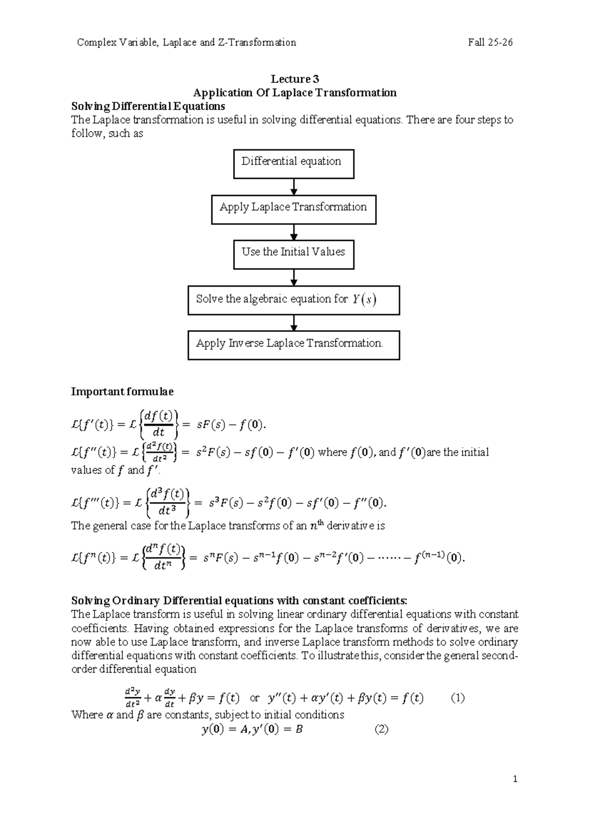Math3 Ch03: Application of Laplace Transform in Differential Equations ...
