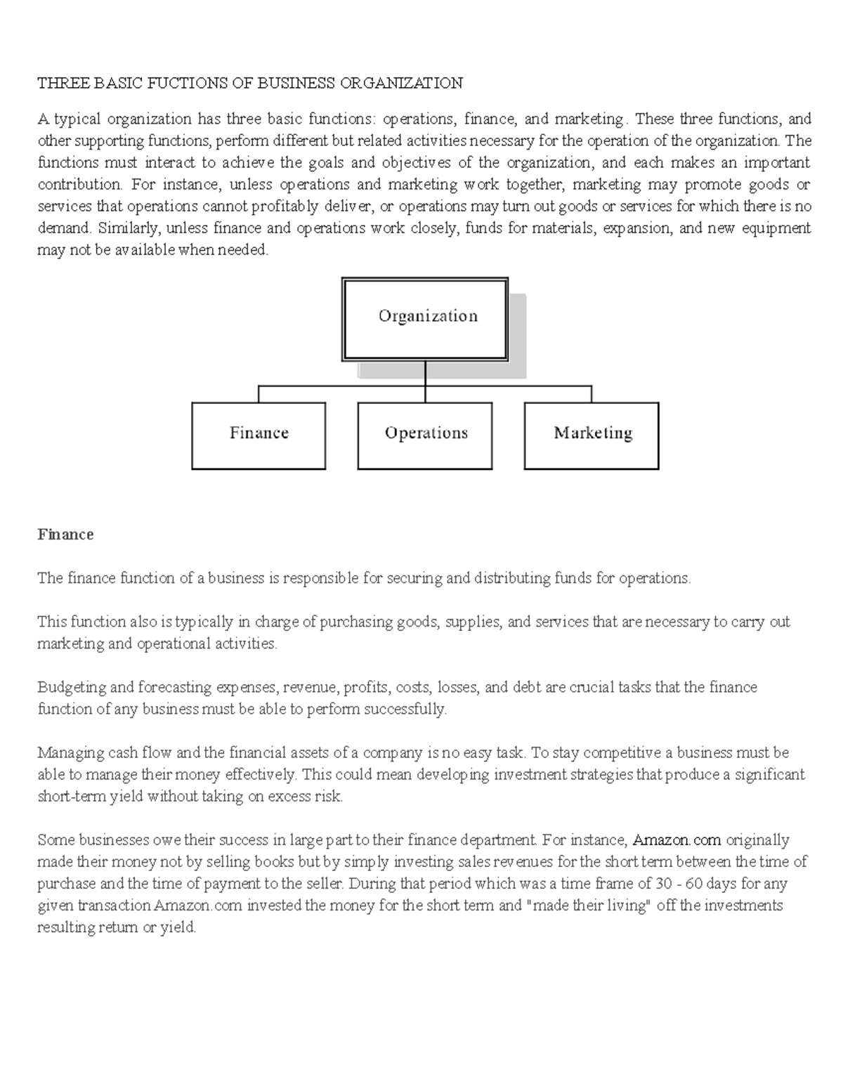 OP Notes -02 - OPERATIONS MANAGEMENT - THREE BASIC FUCTIONS OF BUSINESS ...