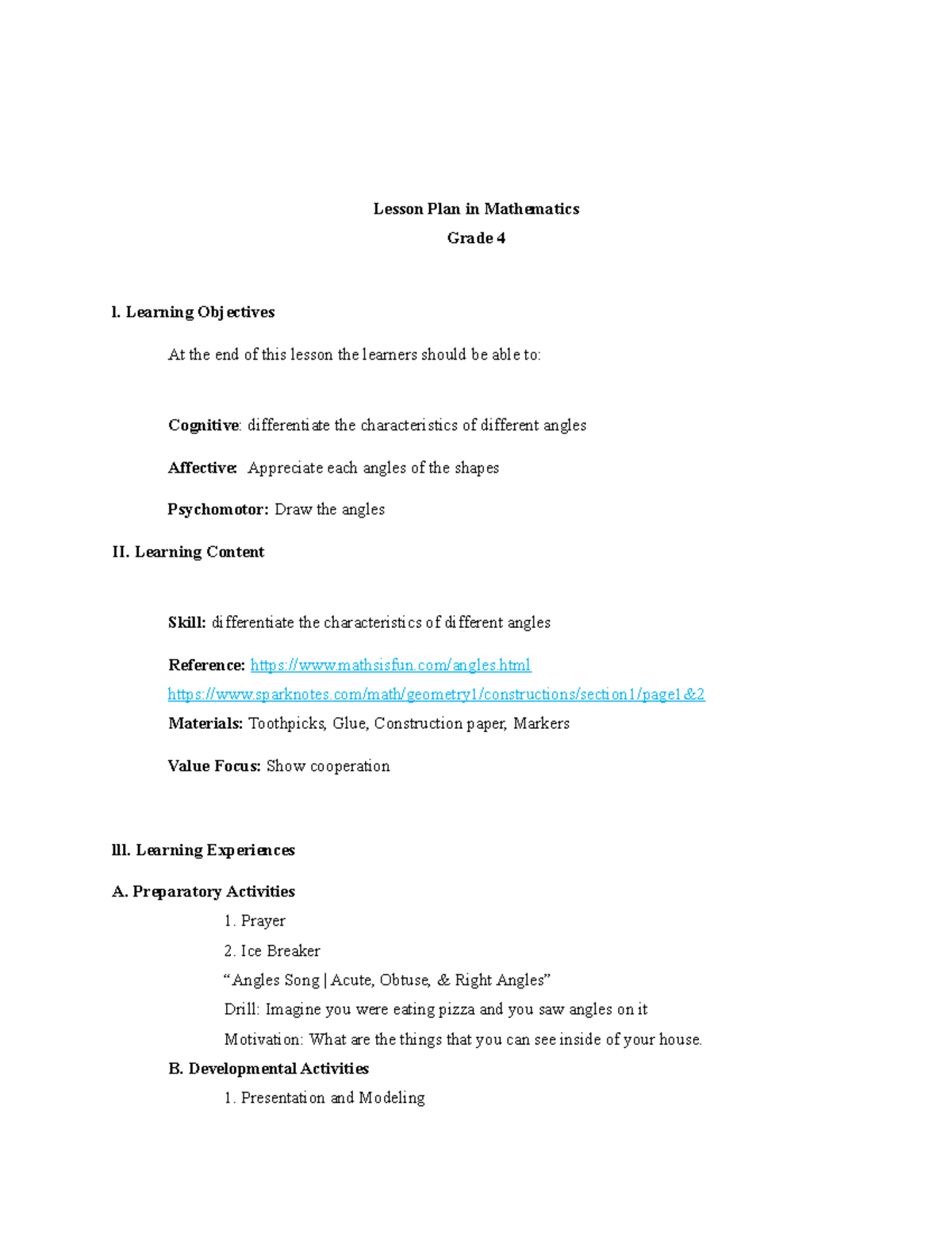 Lesson Plan in Mathematics - Lesson Plan in Mathematics Grade 4 l ...