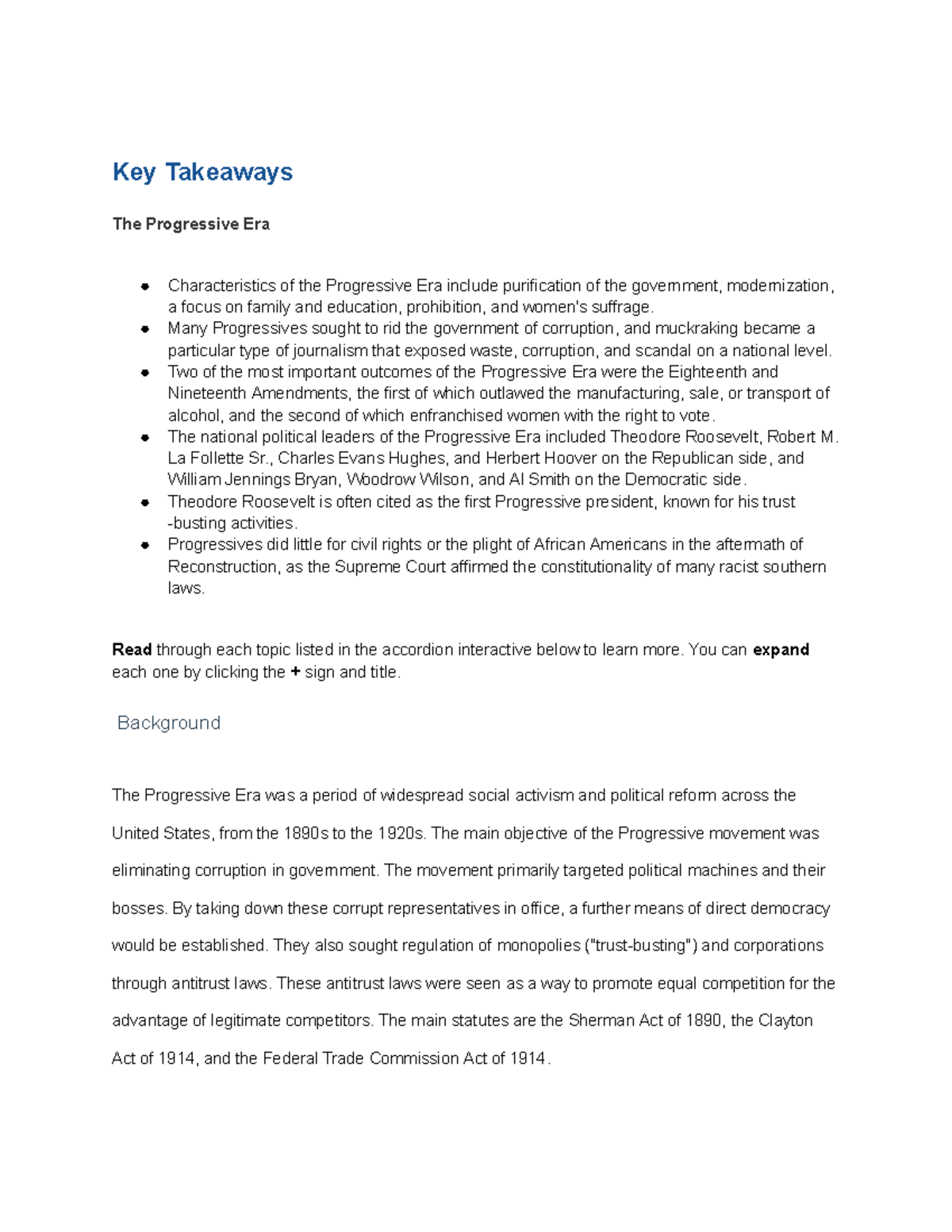 Progressivism and Its Impact on American Society (HIST301) - Studocu