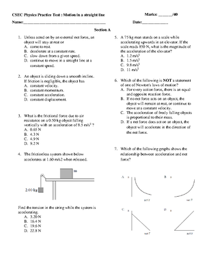 Physics Unit 1 Formula Sheet (and definitions) - UNIT ONE FORMULAE AND ...