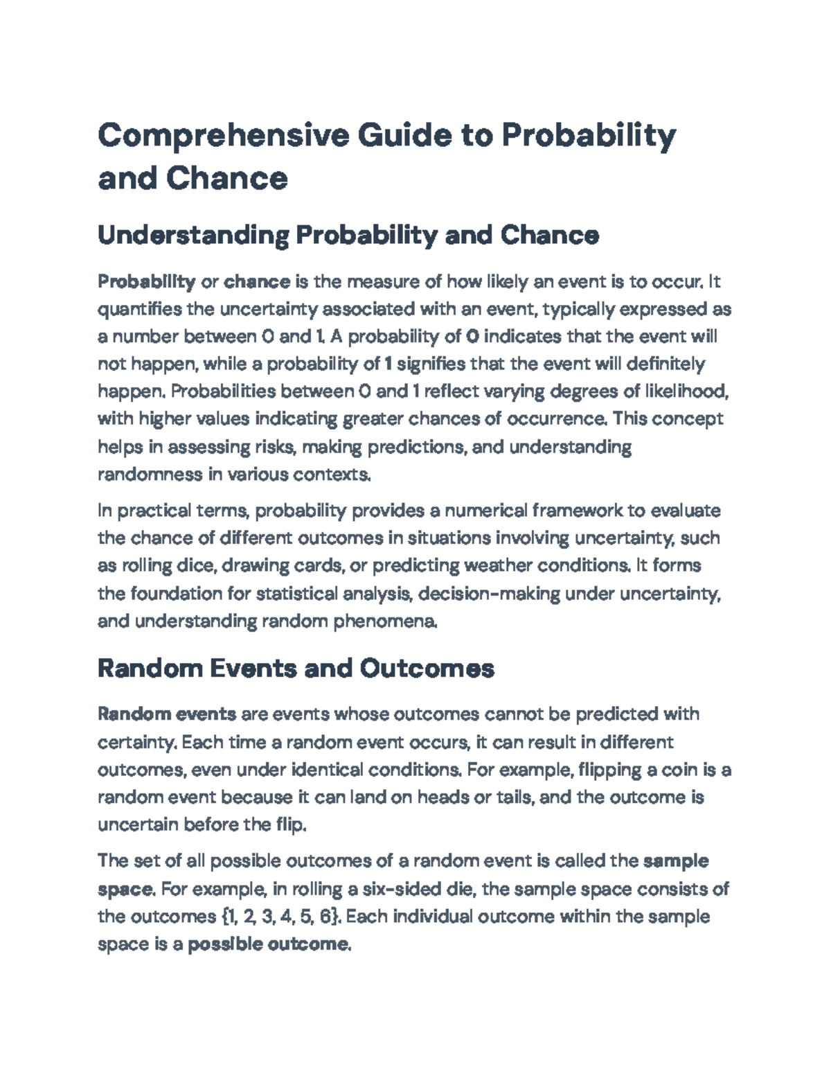 Understanding Probability And Chance A Comprehensive Guide Math 101