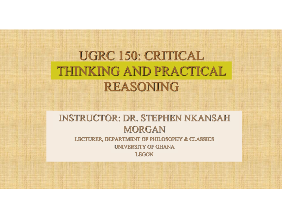 UGRC 150: Lecture 2 - Understanding Definitions: Connotation vs ...
