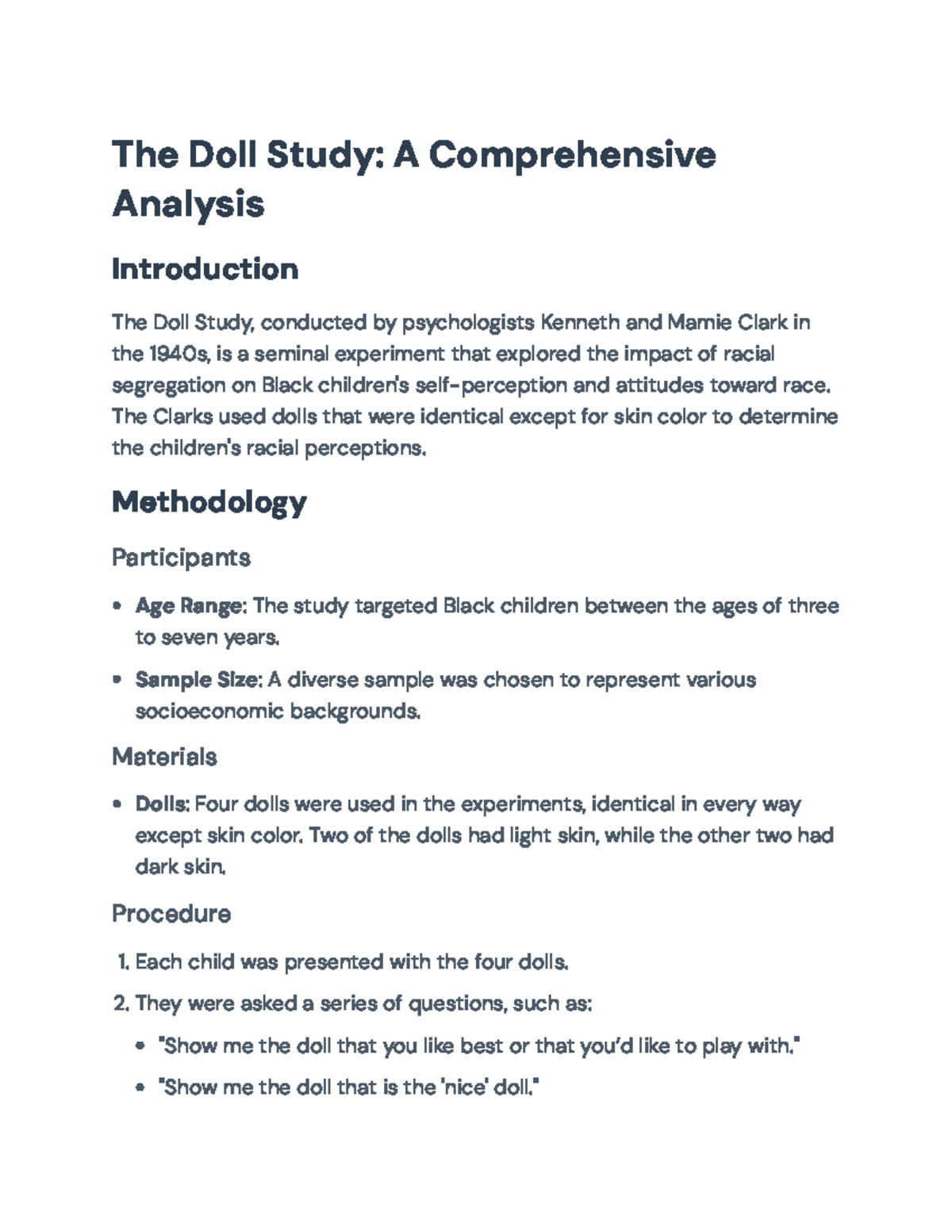 The Doll Study: Psychological Impact of Segregation on Black Children ...