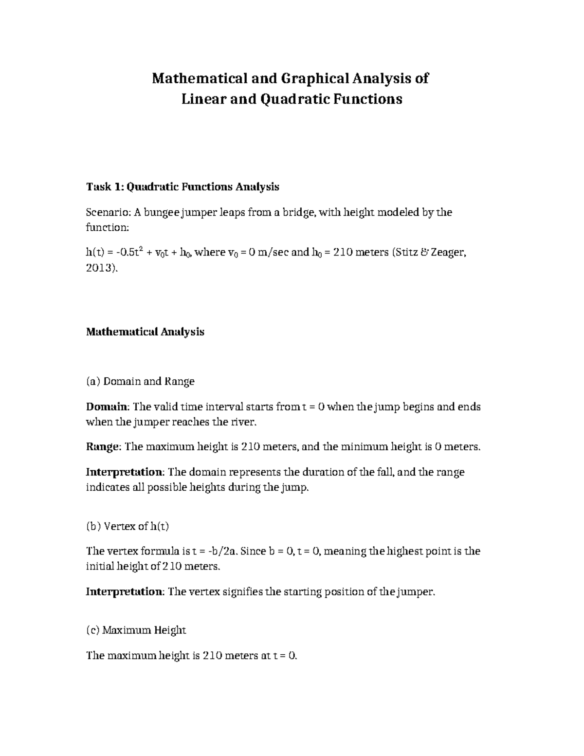 Linear Quadratic Analysis - Mathematical and Graphical Analysis of ...