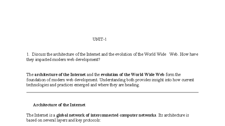 MST - Internet Architecture & Web Evolution: Impact on Development ...