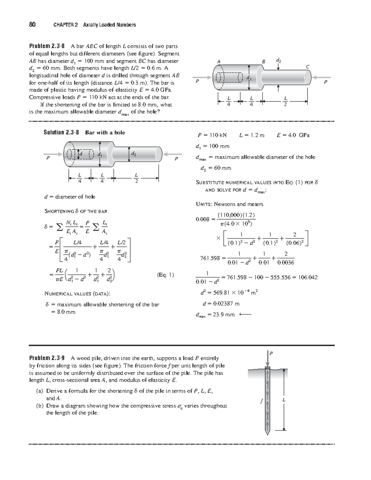 Axially Loaded Structures: Chapter 2 Problems and Solutions (ENGR 202 ...