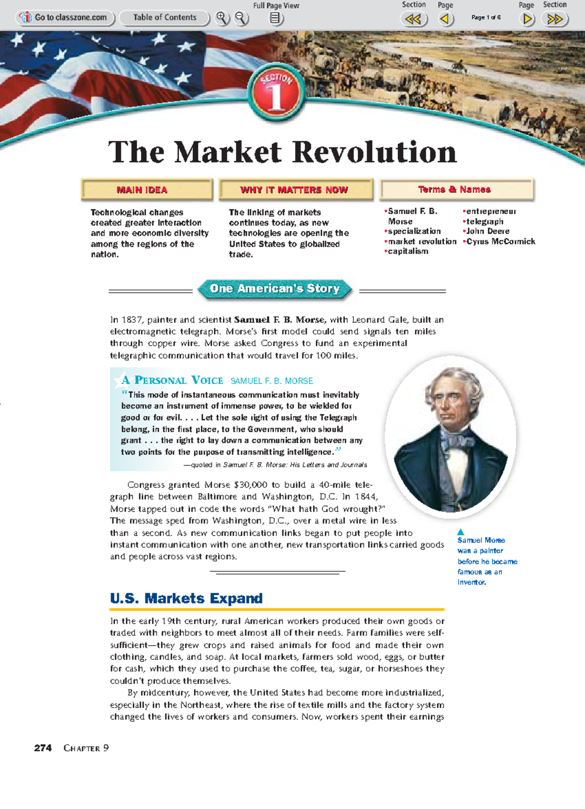 Chapter 9: The Market Revolution and Innovations in 19th Century ...