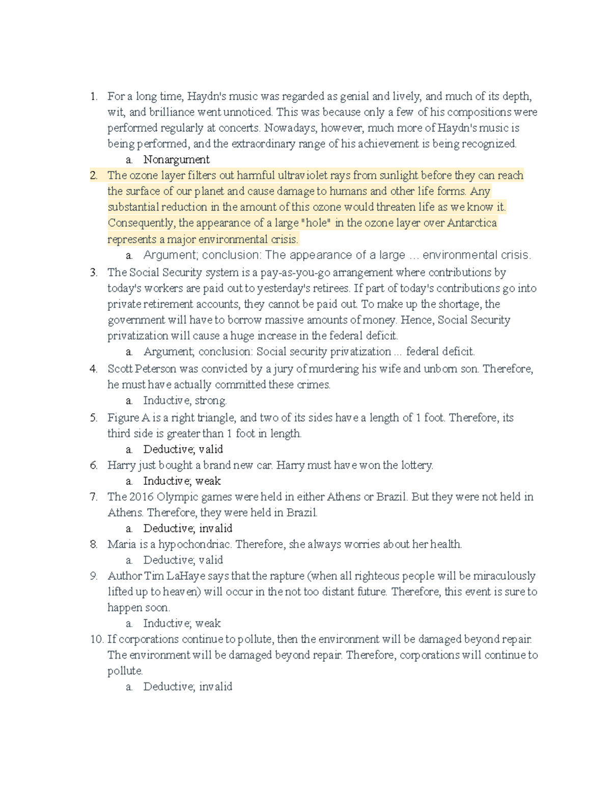 Logic Unit 1 Exam: Understanding Arguments and Fallacies - Studocu