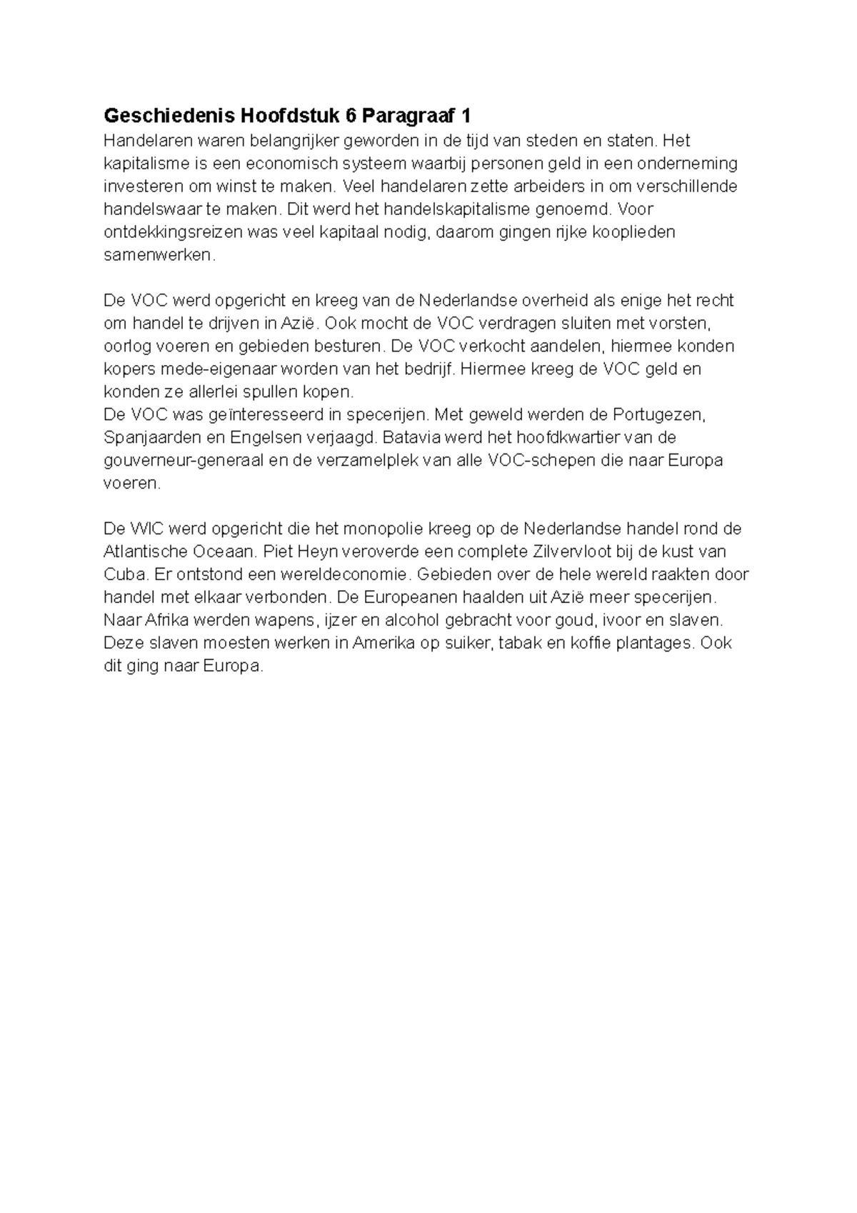 Samenvatting Hoofdstukken 6 en 7 - Geschiedenis lesmateriaal H6-H7 - Studeersnel