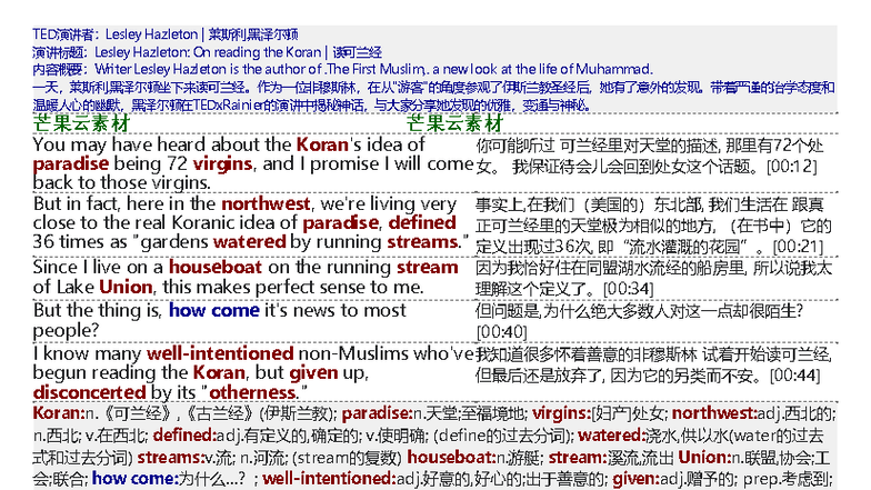 Lesley Hazleton 2010: Insights on Reading the Koran 读可兰经 - Studocu