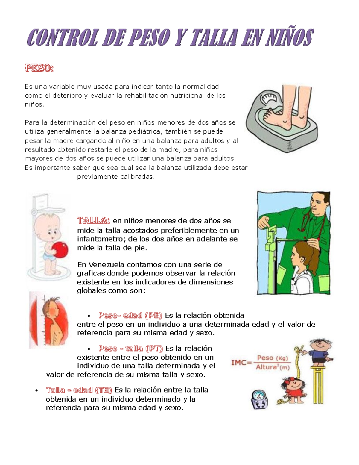 Control de Peso y Talla en Ninos - Es una variable muy usada para ...