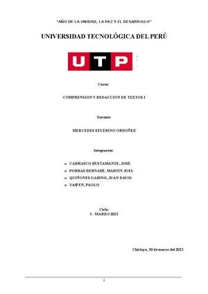 Caratula Editable UTP - FACULTAD DE DERECHO Y CIENCIAS POLITICAS ...