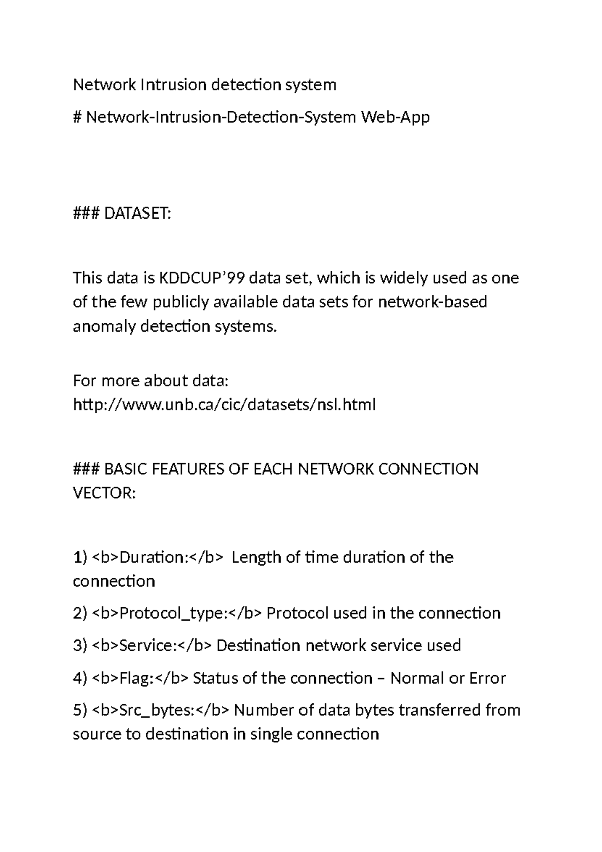 Network Intrusion Detection System (NIDS) - Final Year Project Report ...