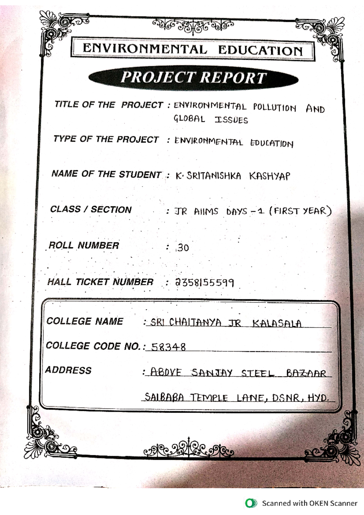 ENV 58348 Environmental Pollution & Global Issues Project Report - Studocu