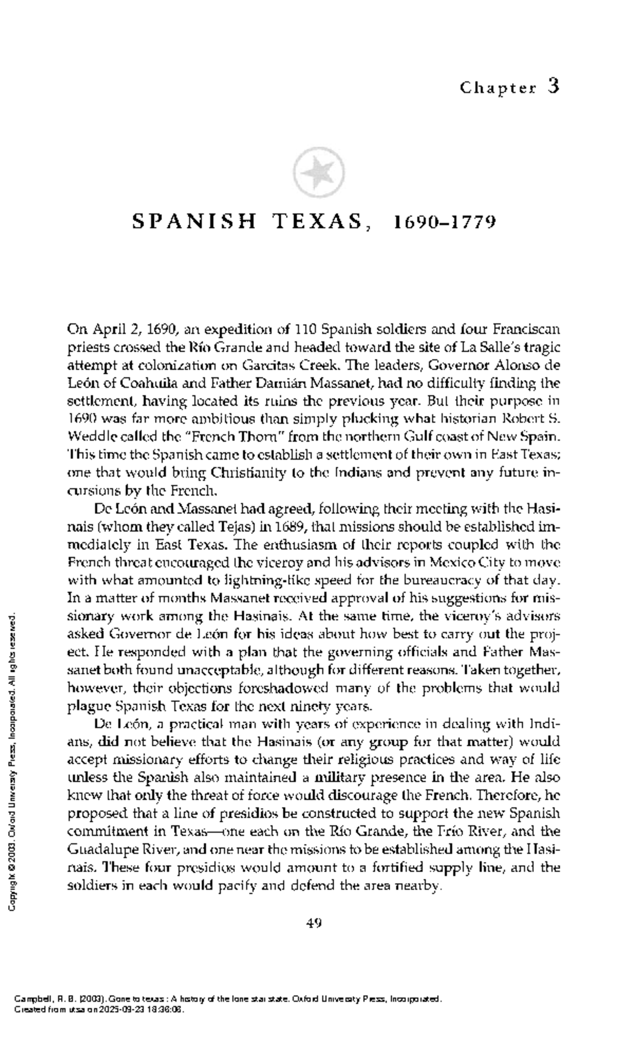 Spanish Texas: Missions, Presidios, and Indigenous Relations (1690-1779 ...