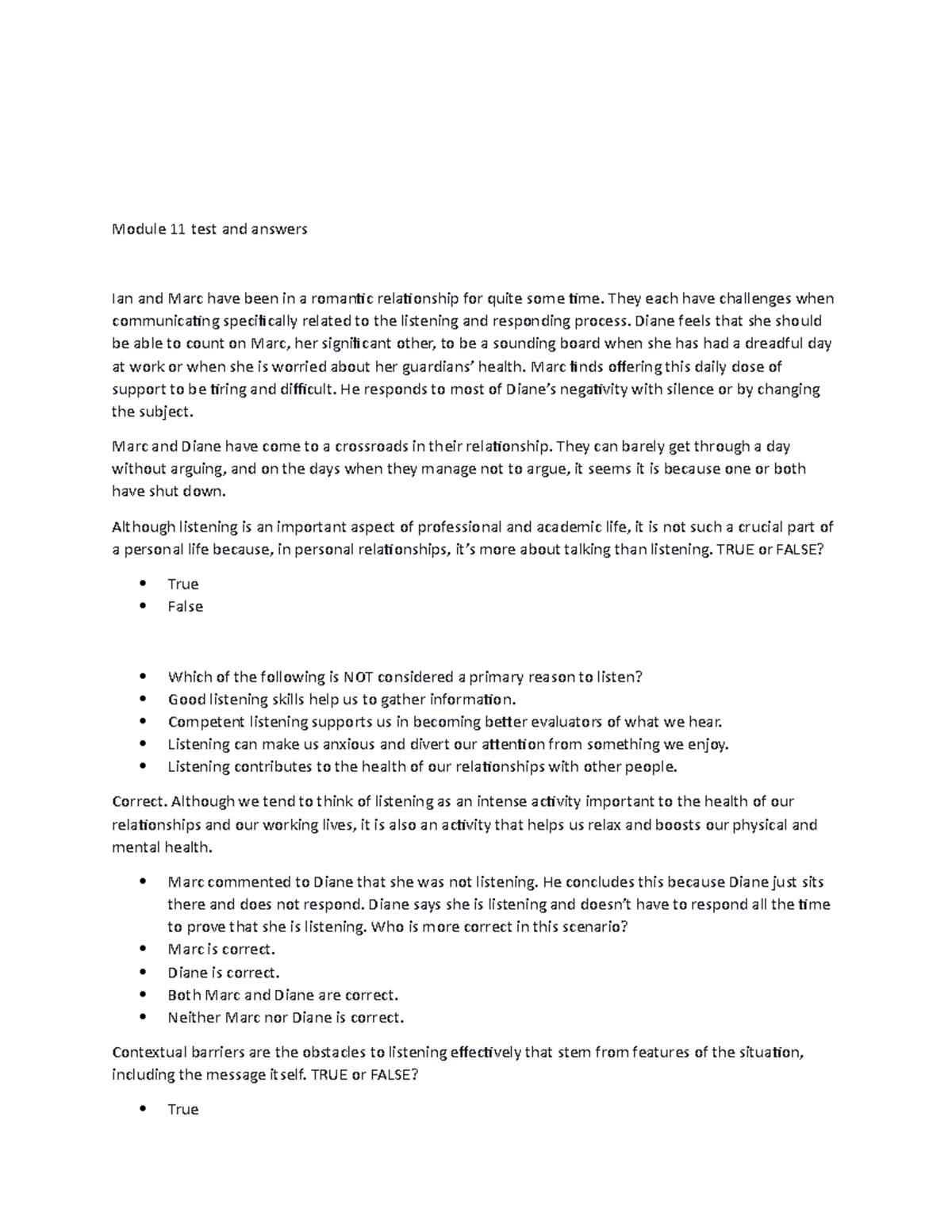 Module 11 test and answers - Module 11 test and answers Ian and Marc ...