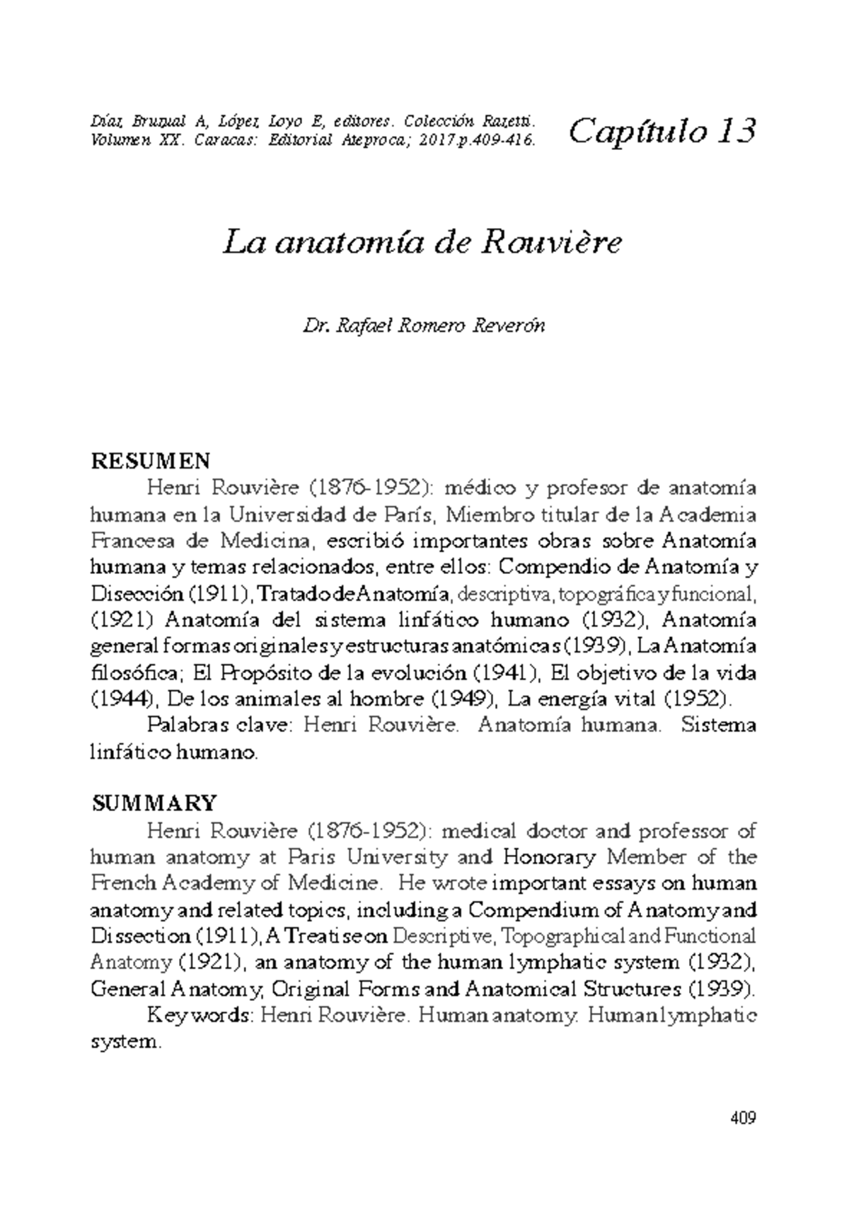 La anatomía de Rouvière: aportes al estudio anatómico moderno - Studocu