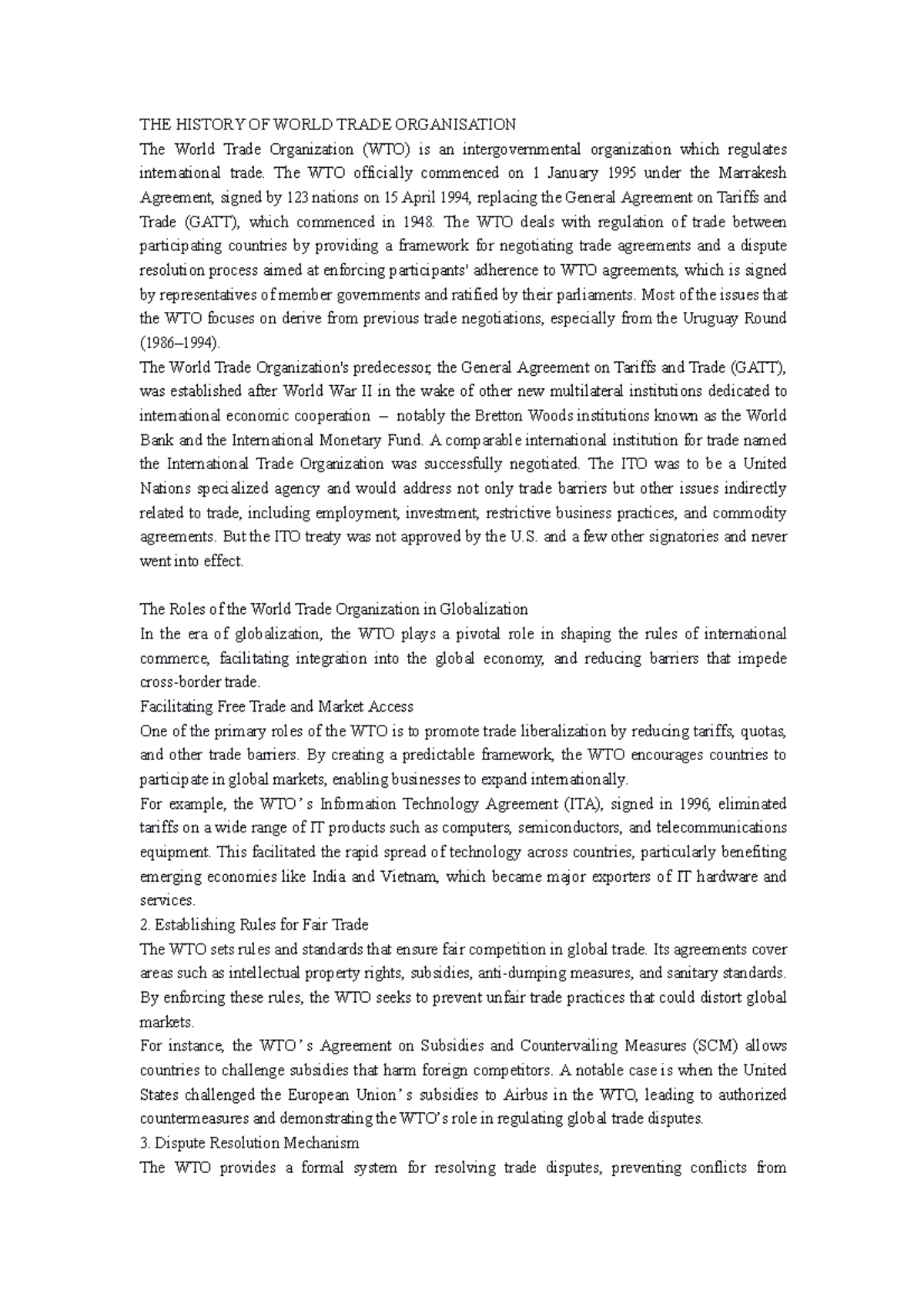 WTO DOC - The Role of the World Trade Organization in Globalization ...