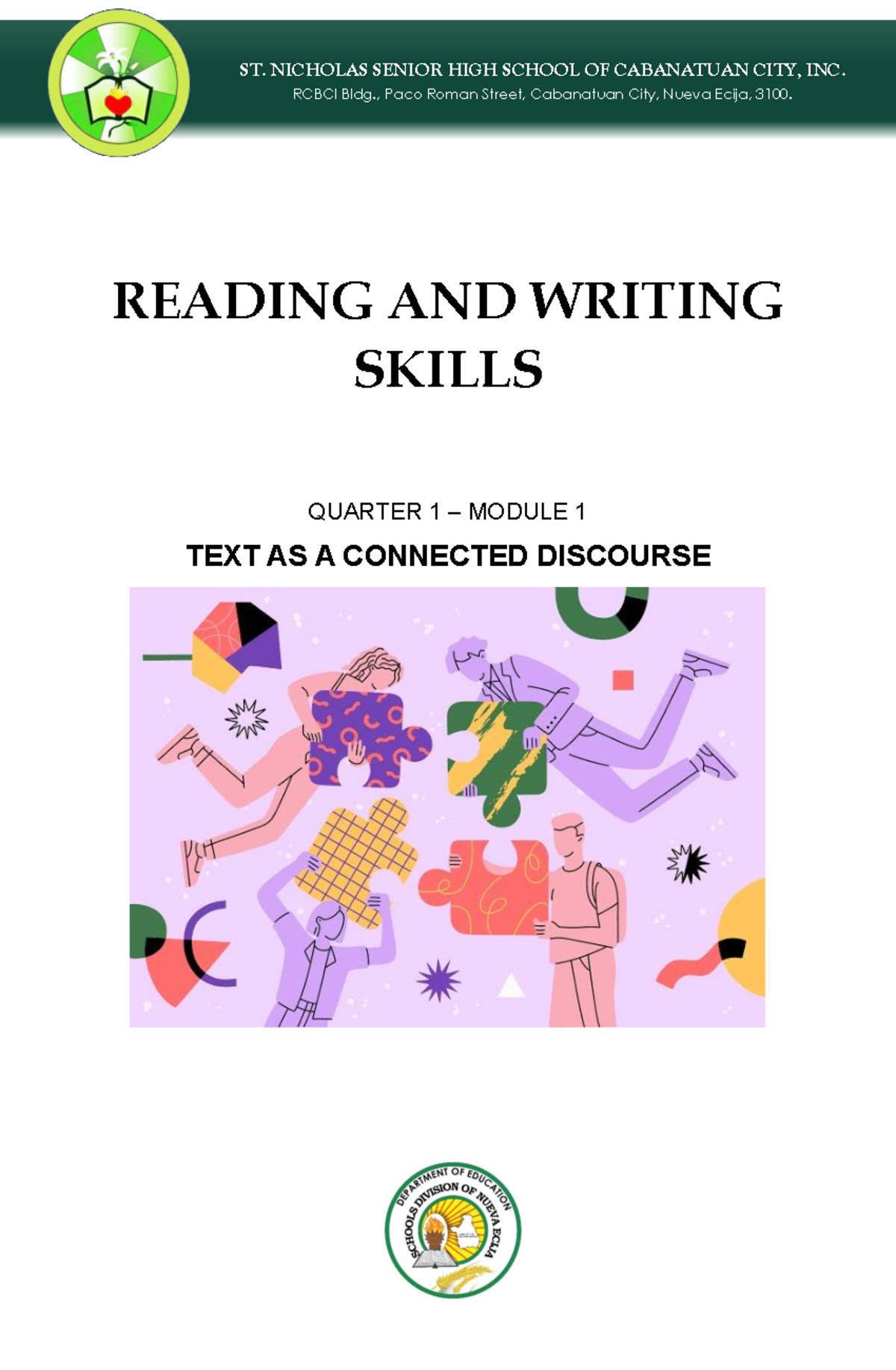 Module 1 Reading and Writing Grade 11 - ST. NICHOLAS SENIOR HIGH SCHOOL ...