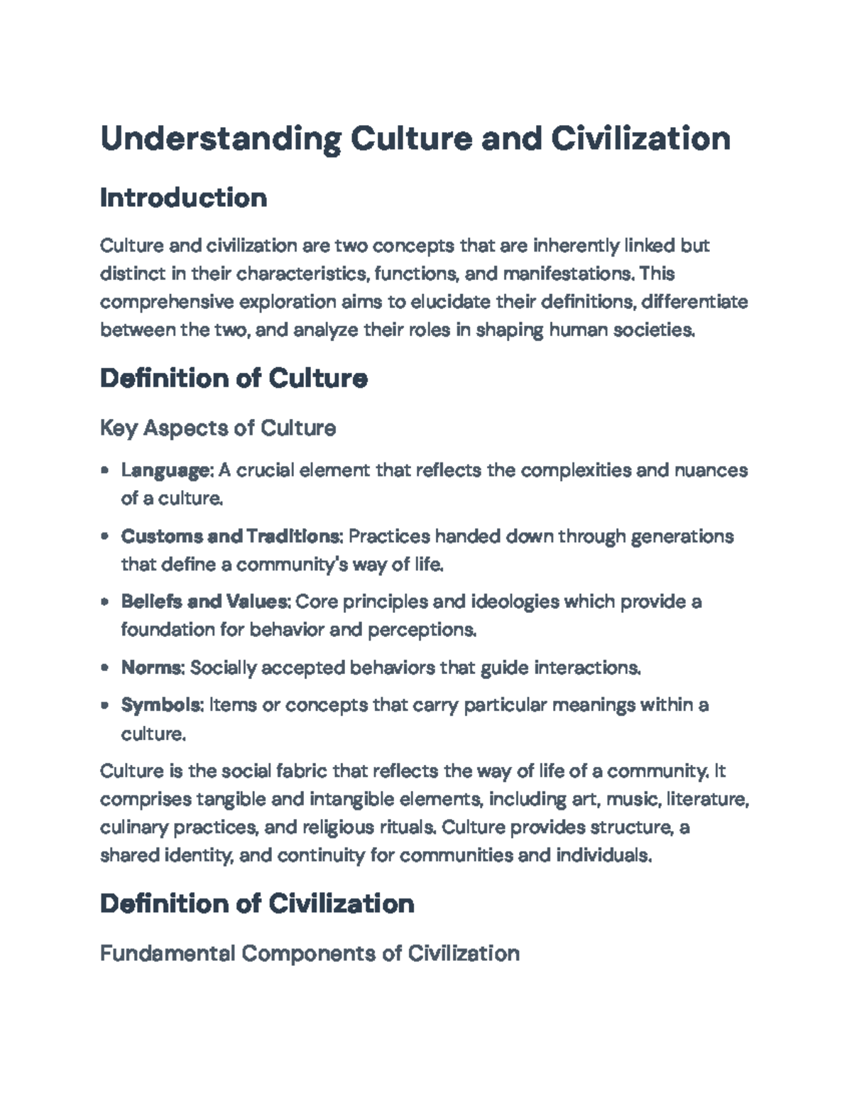 Understanding Culture and Civilization: Key Differences and ...