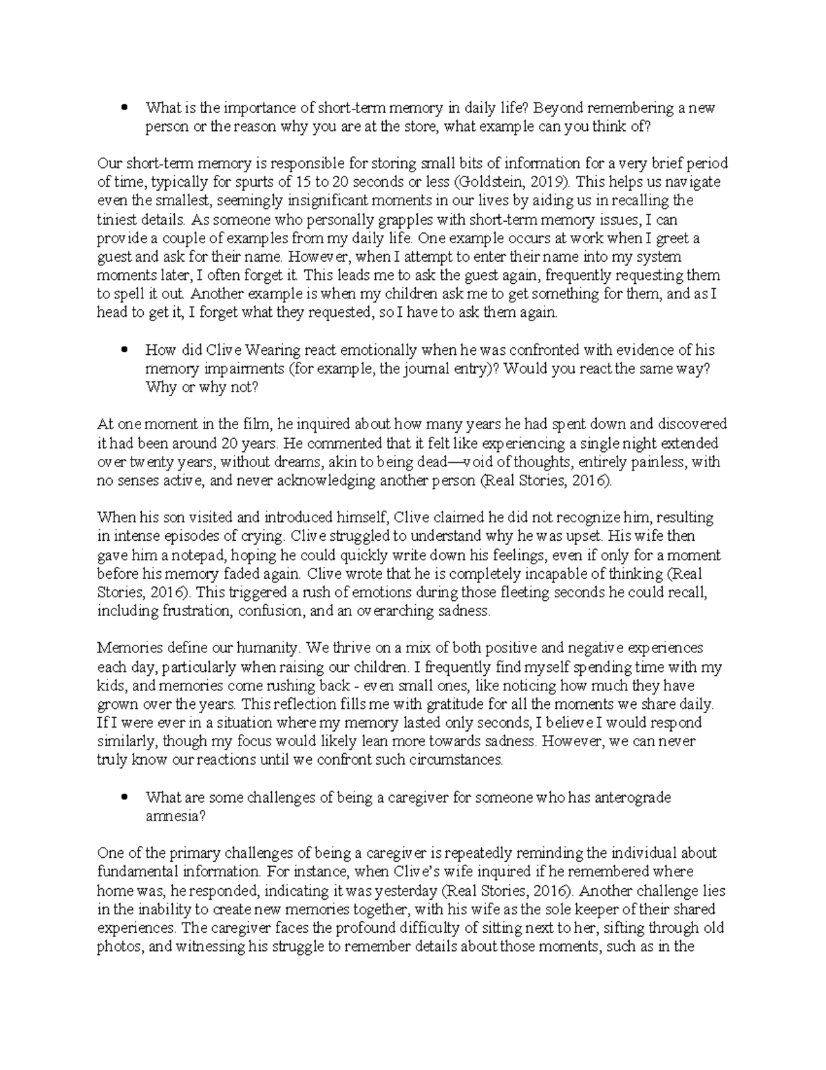 DB-3 - Assignment - What is the importance of short-term memory in ...