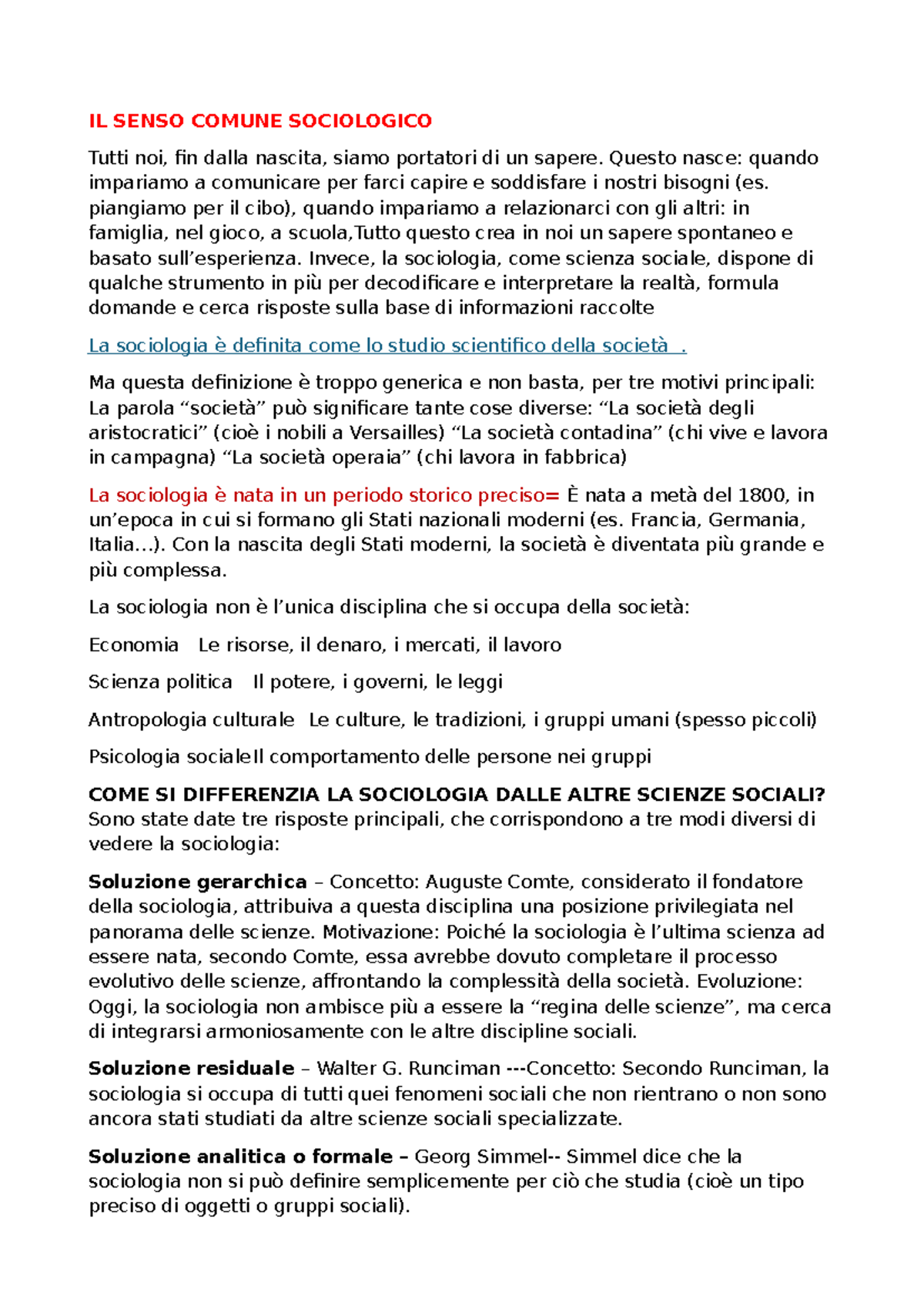 IL SENSO COMUNE SOCIOLOGICO: Introduzione alla Sociologia e alle sue ...