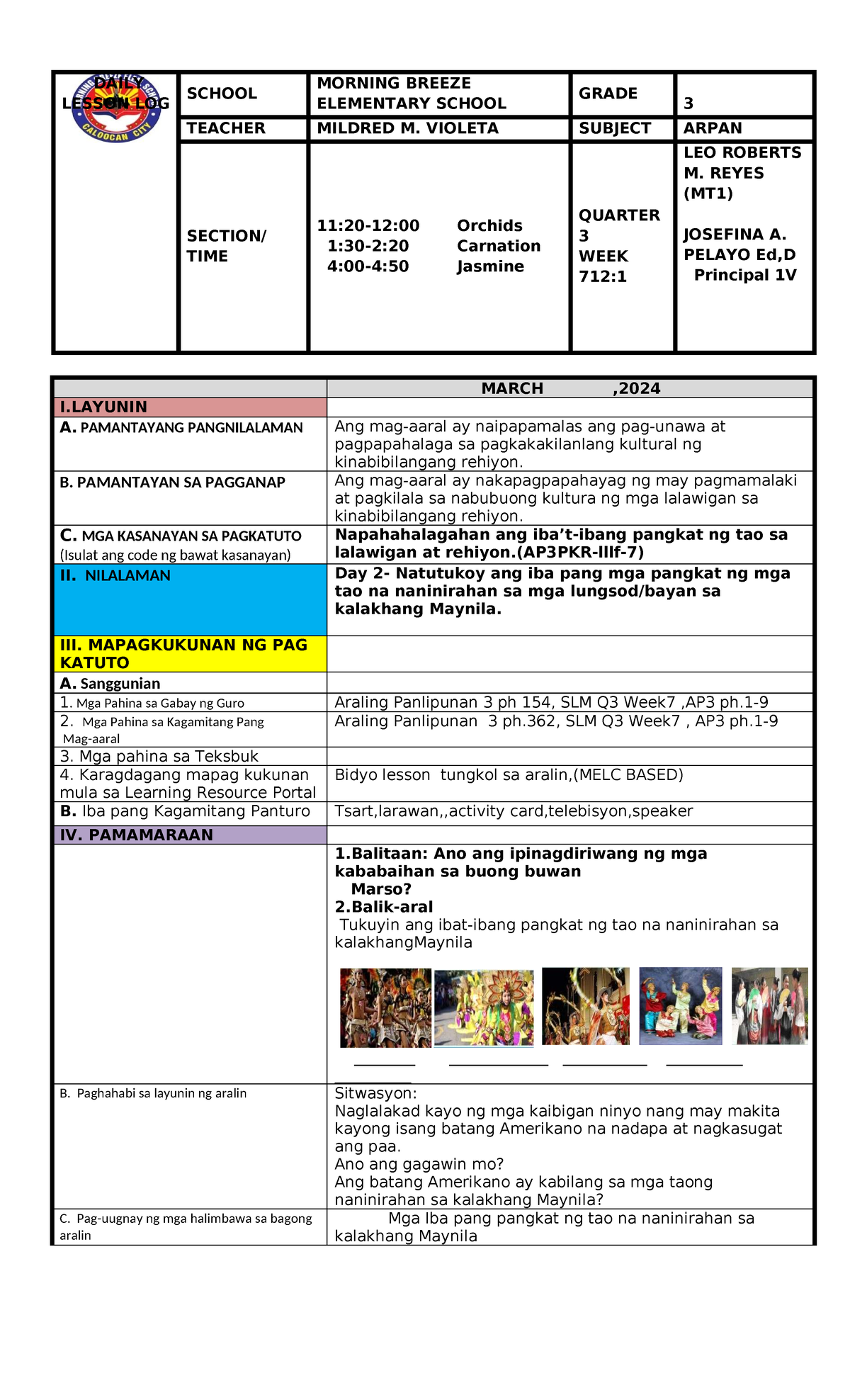 Q3 Week 6 Day 2 Lesson Plan on Cultural Identity (AP3) - Studocu