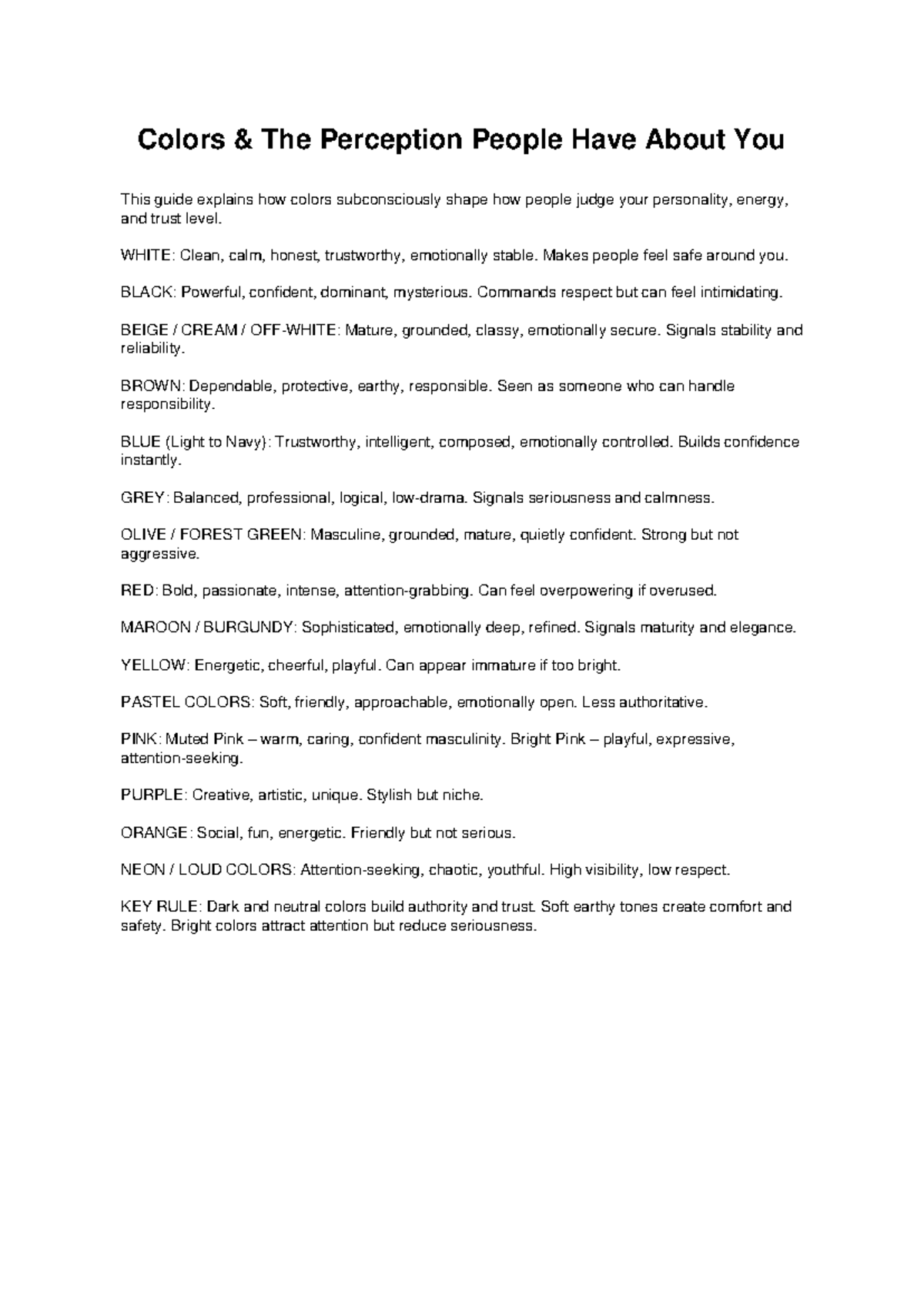 Colors and People Perception Guide: Understanding Color Psychology ...