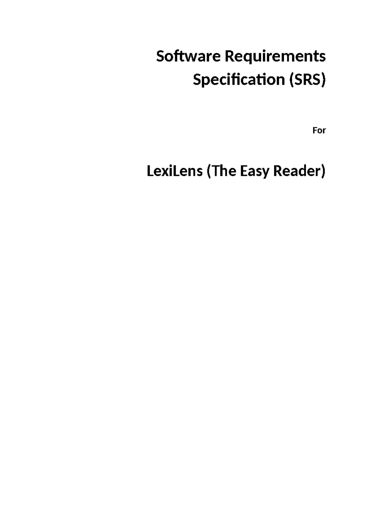 SRS for LexiLens: Comprehensive Software Requirements Specification ...