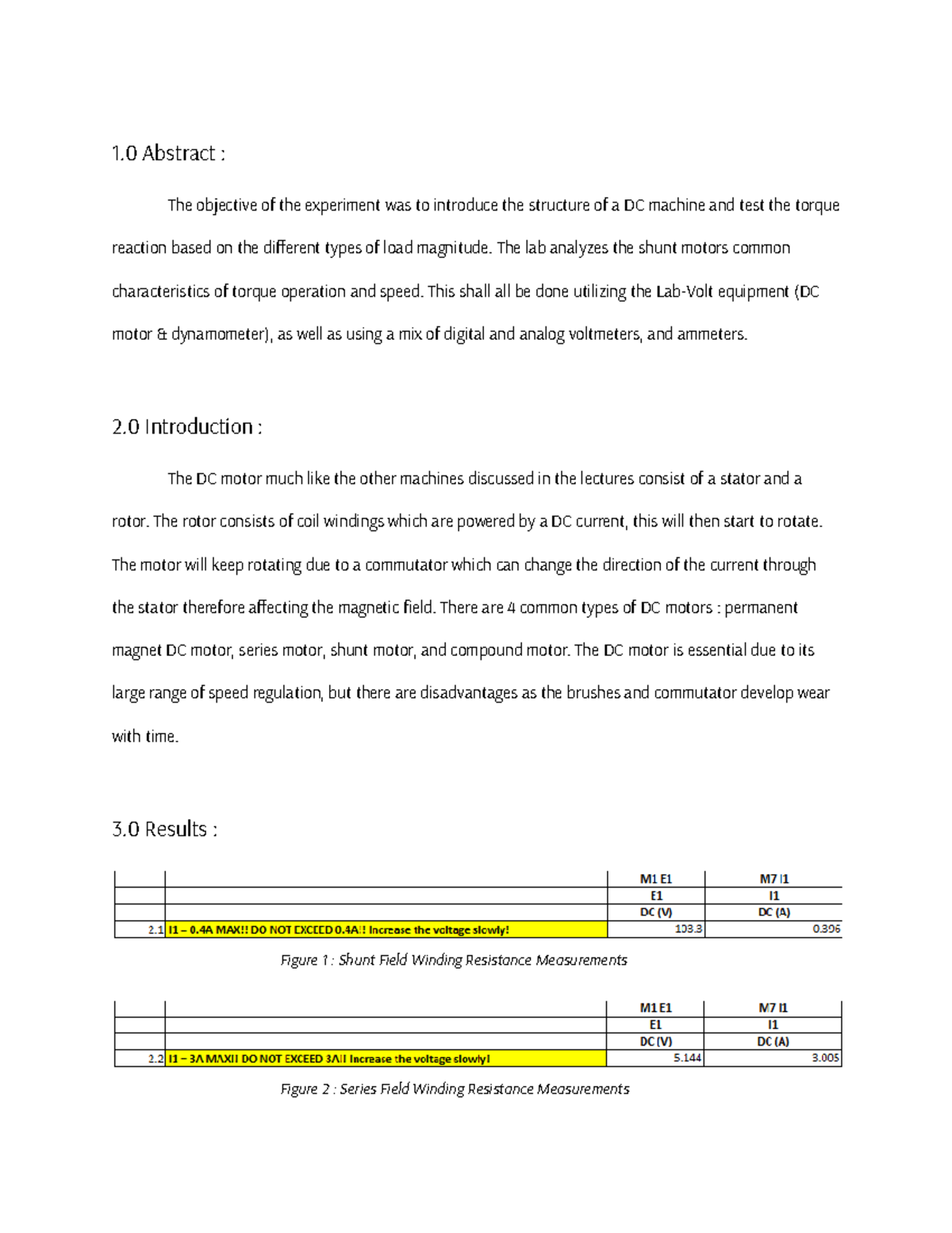 ELEC 331 Lab Report 5: DC Motor Torque and Speed Analysis - Studocu