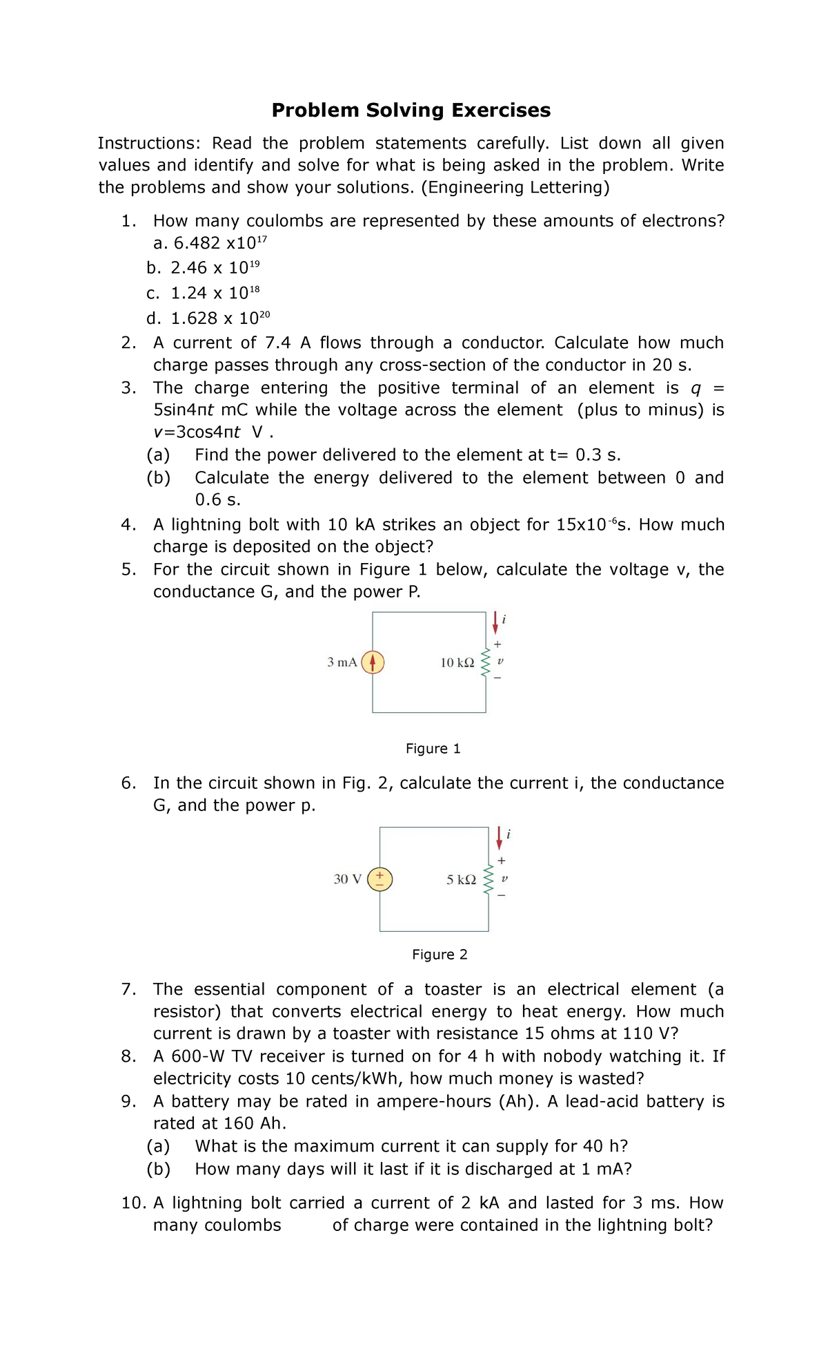 Engineering Problem Solving Exercises (ENG 101) - Studocu