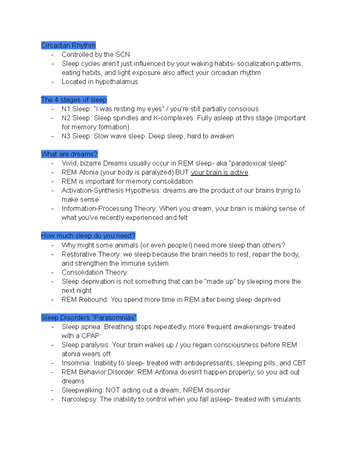 Psych 9-5-25: Insights into Sleep Stages and Disorders - Studocu