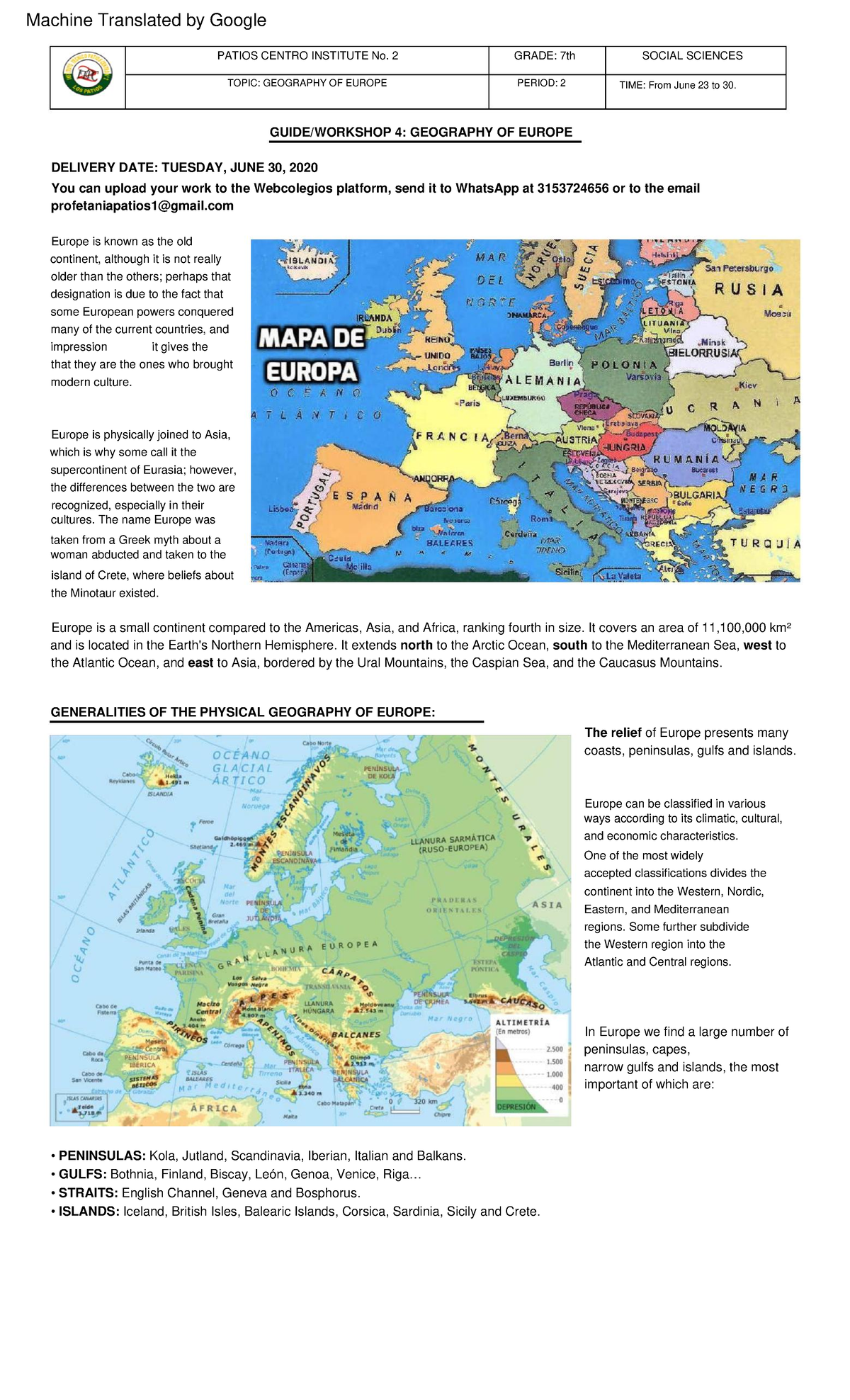 Geography of Europe: 7th Grade Social Sciences Overview - Studocu