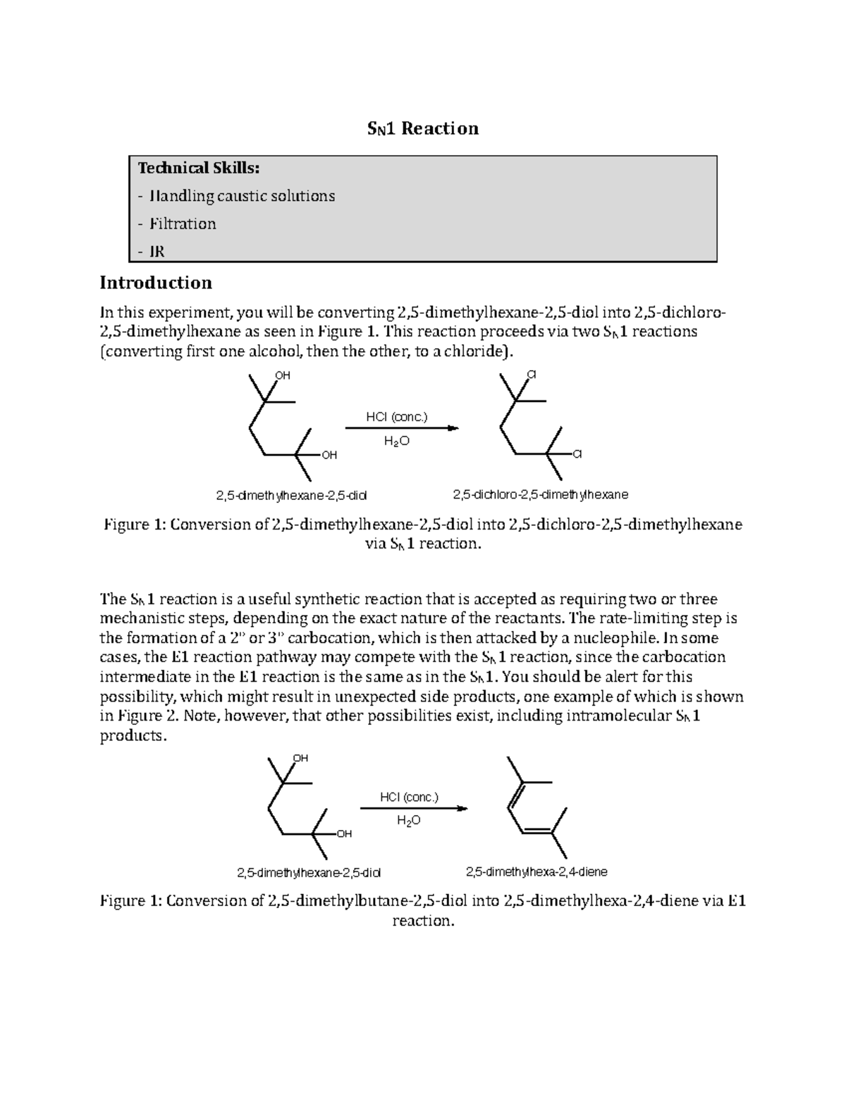 E1 SN1 Synthesis - using a bulky base creates the SN1 intermediate and ...