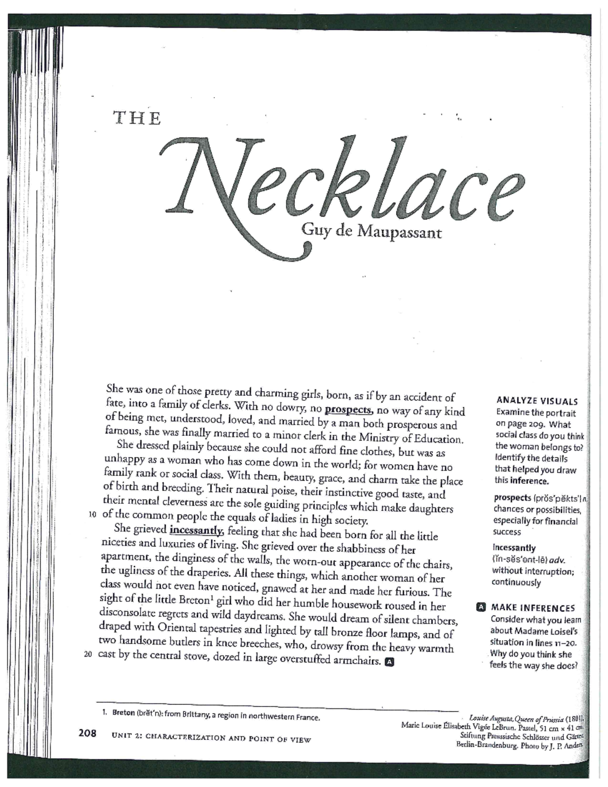 "The Necklace Literature Analysis: Key Themes & Insights" - Studocu